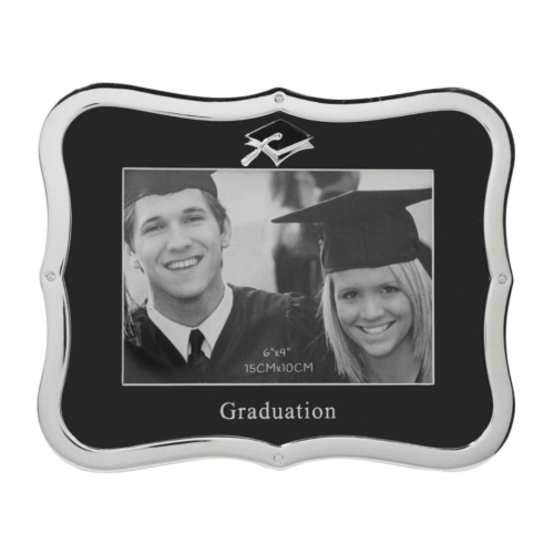 Silver Graduation Picture Frame with Grad Cap Icon – Great Gifts in the GTA